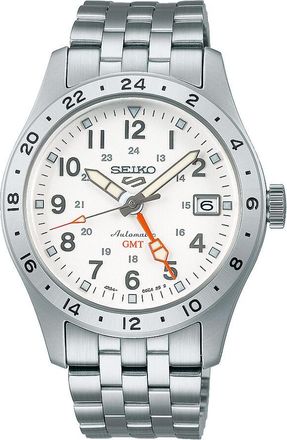 Seiko 5 Sports Automatik GMT, 39 mm, Edelstahlband Herrenuhr SSK059K1