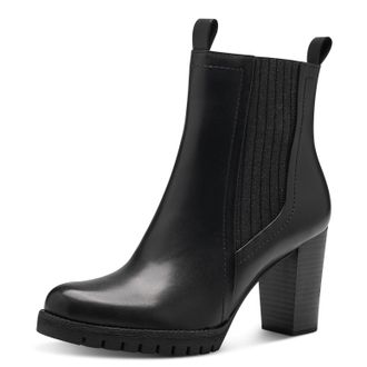 Marco Tozzi Damen Chelsea Boots aus Leder mit Absatz, Schwarz (Black), 37