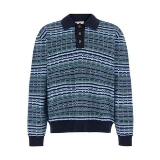 Dr&ocirc;le de Monsieur Polo-Kragen Pullover mit Streifen - - Tops - Herren - Blau - M