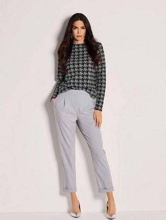 Madeleine Schlupfhose Elastische Bundfaltenhose, 7/8-L&auml;nge Chinohose mit Bundfalten und konischem Schnitt, verk&uuml;rzte L&auml;nge