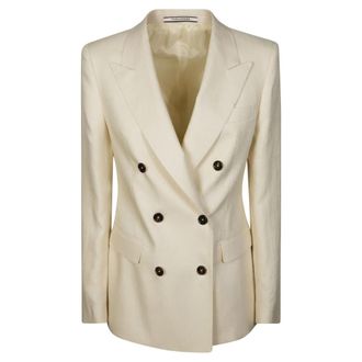 Tagliatore Giacca Chambray Lino - - Jackets - Damen - Beige - M