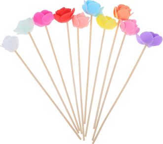 BESPORTBLE jojofuny 10 St&uuml;ck Teiliges Aromatherapie Holz diffusorst&auml;bchen mit Simulierten Trockenblumen Langlebig Dekorativ &Auml;therische &Ouml;l Sticks f&uuml;r Raumduft und