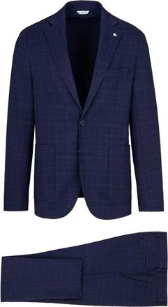 Manuel Ritz Homme, Costumes, Bleu, Taille: M Single Breasted Suit