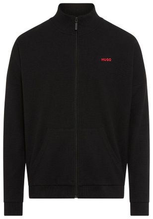 HUGO BOSS Sweatjacke mit Stehkragen, mit feiner Struktur