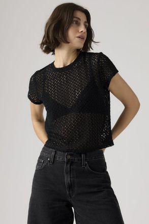 Levi's Fiona Flower Spitzen-T-Shirt - Damen - Schwarz / Schwarz