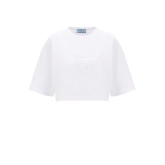 Prada T-shirt cropped oversize en coton
