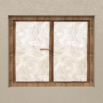 Soleil d'Ocre Scheibengardine, 1 Paar, 60 x 90 cm, Celia, Taupe