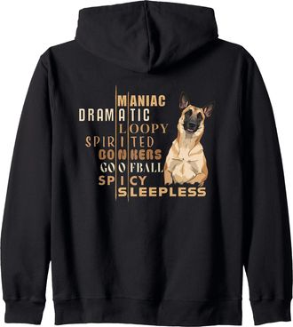 Creativemotions Belgisches Malinois Pers&ouml;nlichkeit Wortpuzzle Kapuzenjacke