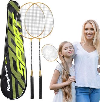 Generic Badmintonschl&auml;ger, Badmintonschl&auml;ger, Badmintonschl&auml;ger-Set f&uuml;r Erwachsene, professioneller Badmintonschl&auml;ger, leichte 2-teilige Badmintonausr&uuml;stung f