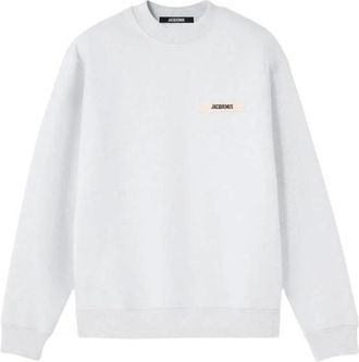 Jacquemus Homme, Sweatshirts et sweats &agrave; capuche, Gris, Taille: S Le SweaT-shirt Gros Grain