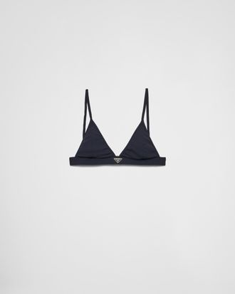 Prada Bralette-Bikini-Top aus Rippstrick