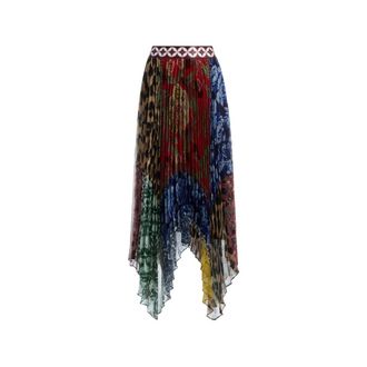 Alice & Olivia Jupe Midi Pliss&eacute;e - Femme - Jupes - Multicolore - Taille: 38 FR