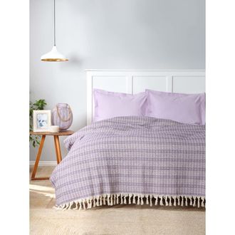 Karaca Home Destina Lila Double Piqu&eacute;, 200 cm x 230 cm, Winterdecke, Flexibel, Stilvolle Muster, Komfort, H&auml;lt die W&auml;rme, Einzigartiges Design