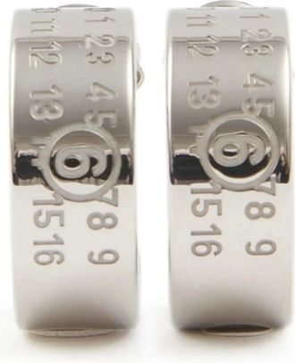 Maison Margiela Femme, Accessoires, Gris, Taille: ONE Size Boucles dOreilles en Argent avec Motif de Num&eacute;ros