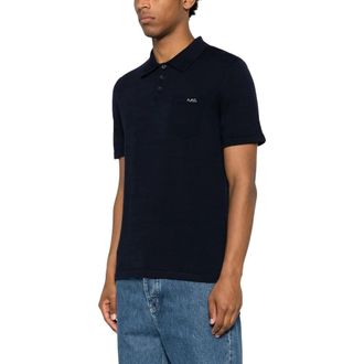 A.P.C. Knit Polo - - Tops - Herren - Blau - M