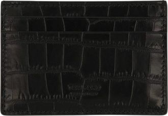 Tom Ford Homme, Accessoires, Noir, Taille: ONE Size Porte-cartes Crocodile
