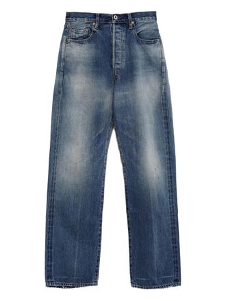 Chimala jean droit à effet légèrement délavé - Bleu