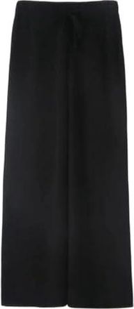 Generic Pantalon dhiver doux et large en tricot pour femme - Pantalon droit d&eacute;contract&eacute; en laine, Noir, L