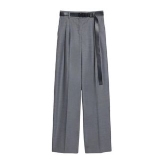 Max Mara Femme, Pantalons, Gris, Taille: 34 FR Pantalon en gabardine de laine