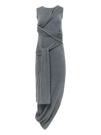 J.W.Anderson robe drapée à taille nouée - Gris