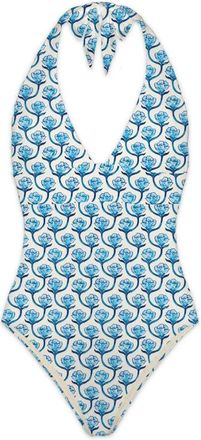 MC2 Saint Barth Femme, Maillots de bain, Bleu, Taille: 44 FR Maillot de Bain Une Pi&egrave;ce &Eacute;l&eacute;gant Geo Floral