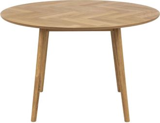ebuy24 Nagano Esstisch &Oslash;120cm, Fischgr&auml;t eichendekor