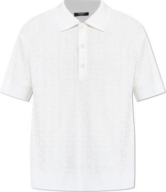 Balmain Homme, Tops, Beige, Taille: 2XL Polo Monogramme