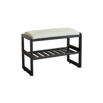 Generic Schuhbank Aus Massivholz for Den Eingangsbereich Mit Gepolstertem Sitz, Ottomane Mit Offenem Stauraum for Das Wohnzimmer Im Schlafzimmer(18x12x17in/45