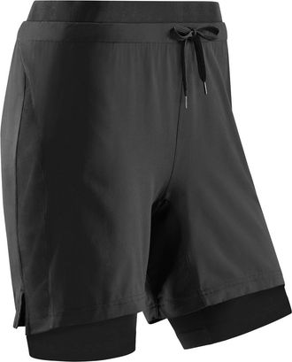 CEP TRAINING 2IN1 SHORTS f&uuml;r Damen | Kurze Trainingshose mit gezielter Kompression in schwarz | Gr&ouml;&szlig;e M