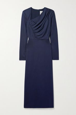 Roland Mouret Midikleid Aus Stretch-cady Mit Raffungen - Blau