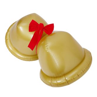 Amosfun 2st&uuml;cke Aufblasbare Glocken mit Schleifen f&uuml;r Garten und Weihnachtsdeko Riesige Aufblasbare Gl&ouml;ckchen-Ornamente f&uuml;r Zuhause und Drau&szlig;en Weihnachtsbaum