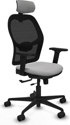 Piqueras y Crespo Ergonomischer Stuhl mit 2D-Armen, h&ouml;henverstellbare Lendenwirbelst&uuml;tze und h&ouml;henverstellbares Kopfteil und Neigungsverstellung, ausgestattet mit Syncr