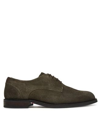 Tommy Hilfiger Halbschuhe Corporate Dressy Suede Shoe FM0FM05969 Gr&uuml;n
