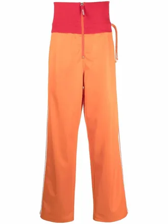 Diesel pantalon de jogging droit &agrave; taille haute - Orange