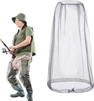 Generico Chapeau r&eacute;pulsif pour mouches, chapeaux de seau en voile de filet | Filet de t&ecirc;te anti-mouches en maille - Chapeau de soleil de protection ext&eacute;rieure,