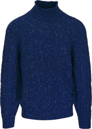 Brunello Cucinelli pull torsadé à col roulé - Bleu