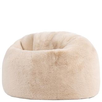 Icon Brand Kingston Pouf Enfant, Lapin Fausse Fourrure, Pouf Poire avec Remplissage, Chaise Enfant, Fauteuil Chambre, Meuble Chambre, Meuble Salon, Beige