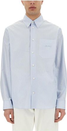 Versace Informelles Hemd aus gestreiftem Popeline - - Shirts - Herren - Blau - L