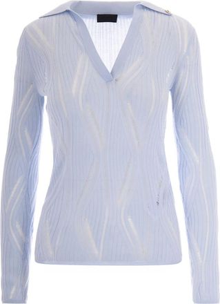 Liu Jo Femme, Pulls, Bleu, Taille: 38 FR V-neck Tricots