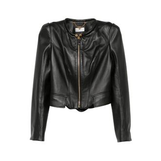 Elisabetta Franchi Damen, Jacken, Schwarzk, SGr&ouml;&szlig;e