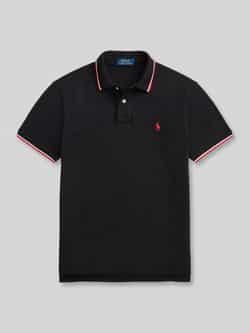Polo Ralph Lauren Regular Fit Poloshirt aus reiner Baumwolle mit Kontraststreifen