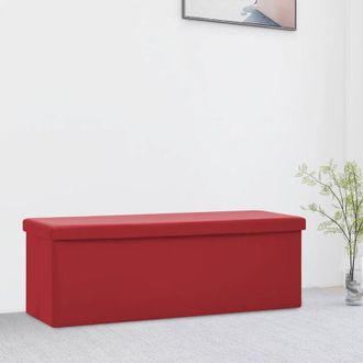 vidaXL Banc de rangement pliable Rouge bordeaux pvc Vidaxl