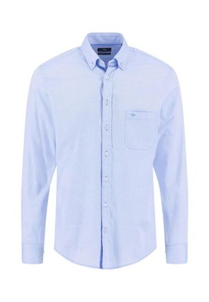 Fynch-Hatton Hemd aus Baumwolle mit Strukturmuster und Button-Down-Kragen Crystal Blue/XXL