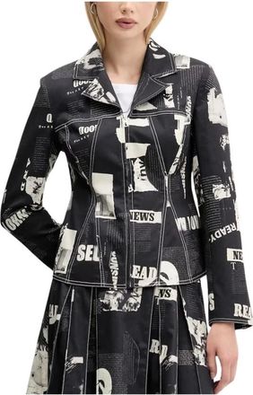 Desigual Femme, Vestes, Multicolore, Taille: 42 FR Veste de Sport en Coton Noir avec Fermeture &Eacute;clair