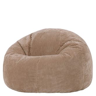 Icon Brand Kingston Sitzsack Cord, Mokkabraun, Sitzsack Erwachsene mit Füllung, Bean Bag, Cord Sessel, Lounge Sessel, Lounge Stuhl, Schlafzimmer, Wohnzimmer, Woh
