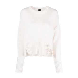 Pinko Woll-Kaschmir-Mischpullover mit Seitenschlitzen - - Knitwear - Damen - Wei&szlig; - XL
