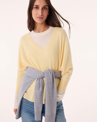 Kujten Pull cachemire femme col V oversize - Pull Minie