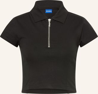 HUGO BOSS Hugo Cropped-Shirt Dastaja schwarz