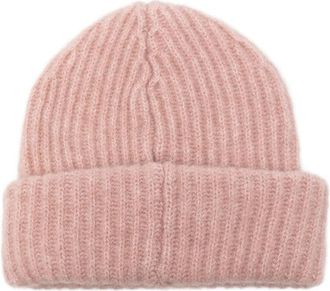 Roberto Collina 263MYB32051 Ribbed Knit Cashmere Beanie - Pink
