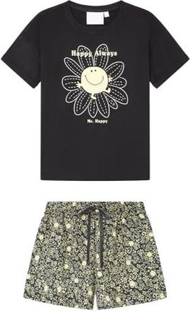 Women'secret Short Pyjama Multilicense Happy Smiley, Noir, XL Femme